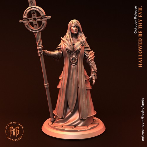 Human Priest Holy Cleric Resin Miniature 28mm 32mm Dungeon Dragons D&D ...
