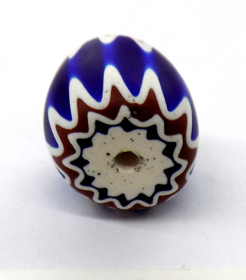 Sawtooth Barrel Antique Chevron Trade Bead 21mm x 22mm African #1792 Bg ...
