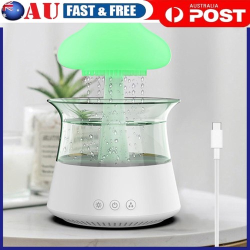 Mushroom Rain Air Humidifier Decor Fragrance Diffuser (White+Remote ...
