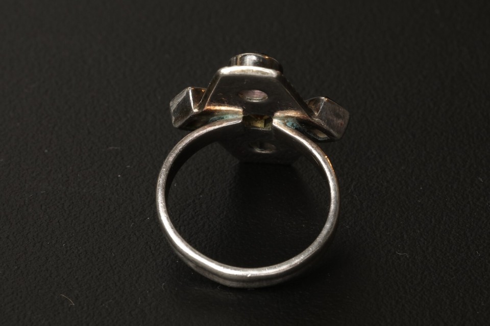 Sterling Silver ring marked 925 NB India with Tri-color stones | eBay