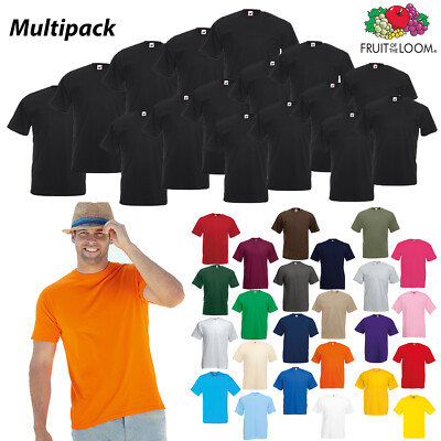 Fruit of the Loom Plain T-shirt Wholesale Multipacks of 5 10 25 50 100 ...