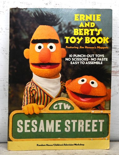 Vtg Unused Ernie and Bert's Toy Book Punch Out Paper Toys 1977 Sesame ...