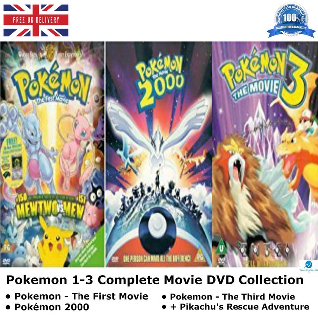 Pokemon Series 1 - 3 Complete Movie Collection Extras Pikachu's ...