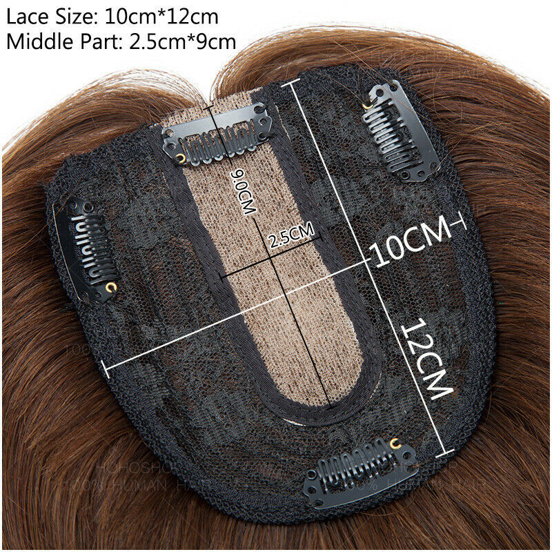 Side Part Topper Remy Human Hair Clip In Top Piece Toupee Silk Lace ...