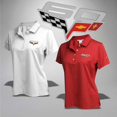 2013 Corvette C6 Womens Polo 60th Anniversary Logo Nike Classic Shirt ...