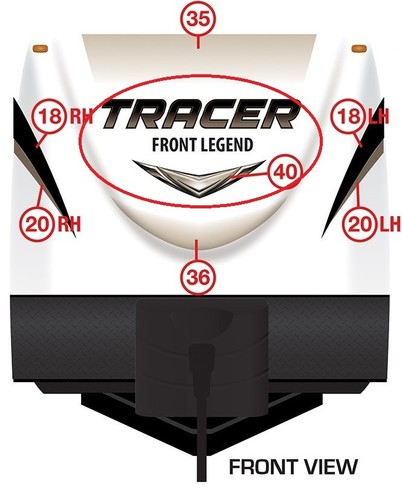 2018 Prime Time Tracer Travel Trailer - Front Cap RV Decals - FRONT ...