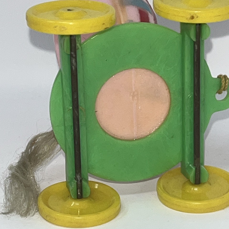 Vtg Rosbro Easter Bunny Pink Rabbit Wheels Cart Candy Container Plastic ...