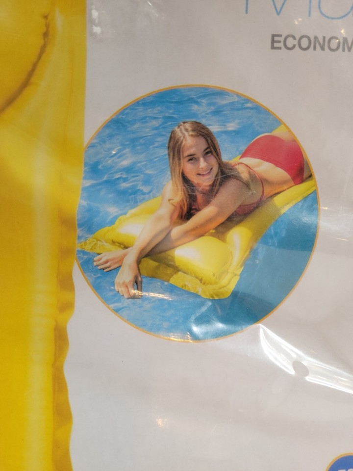 INTEX Economat 72”x27” Inflatable Adult Float Mat Yellow #59703AS New ...