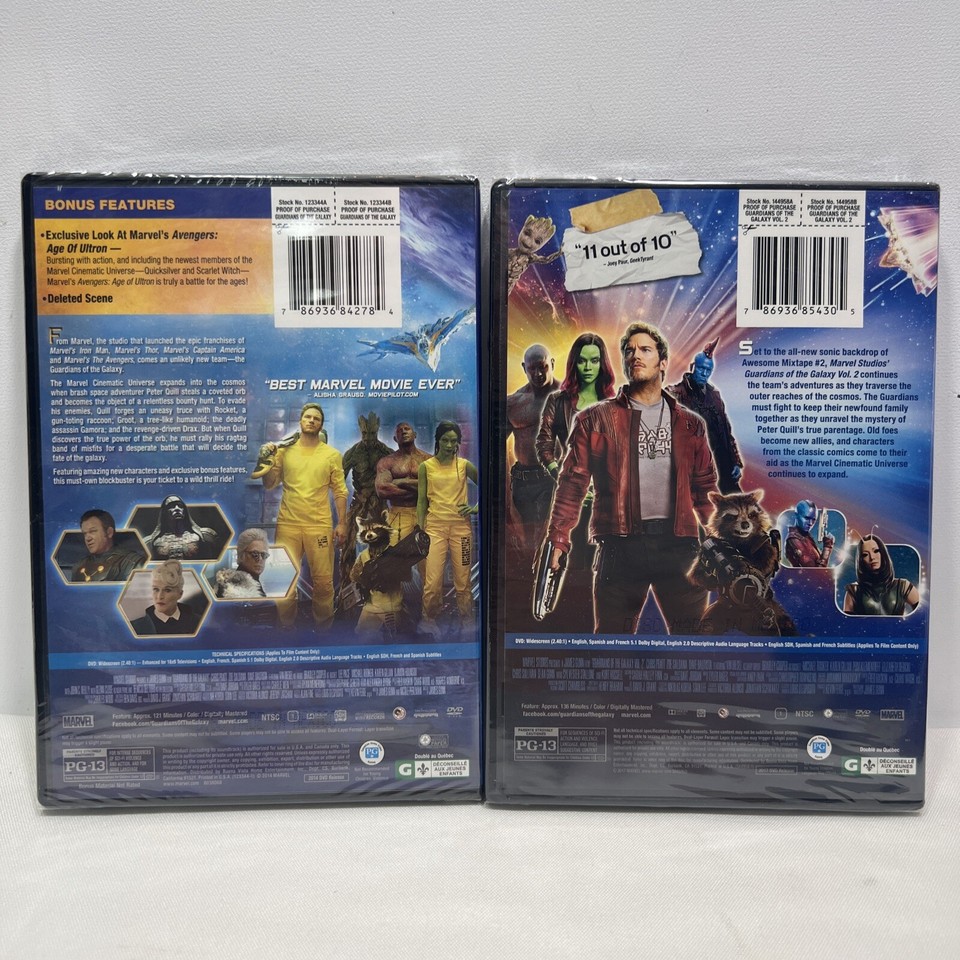 Guardians of the Galaxy & Guardians Volume 2, 2 Movie Bundle (DVD ...
