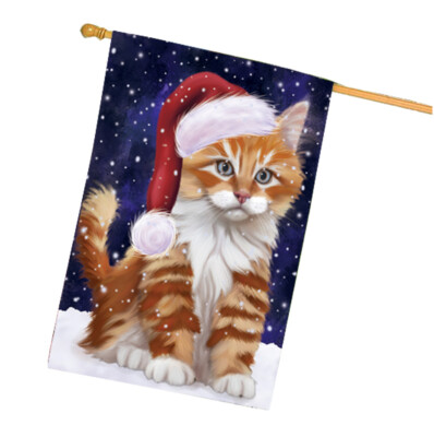 Christmas Let it Snow Tabby Cat House Flag Outdoor D?cor Gift | eBay