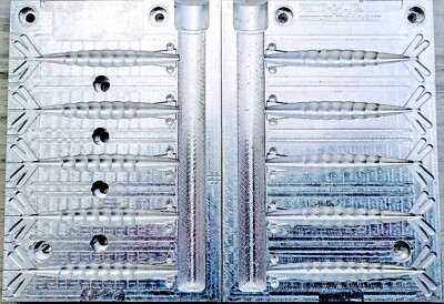 Aluminum fishing soft bait mold - 3" x 5 cavities shrimp mold | eBay