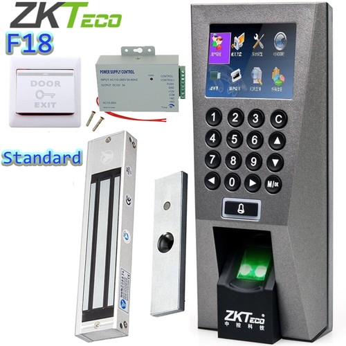 ZKTeco 12V 3A F18 Access Control Attendance Machine + 180kg Door Lock ...