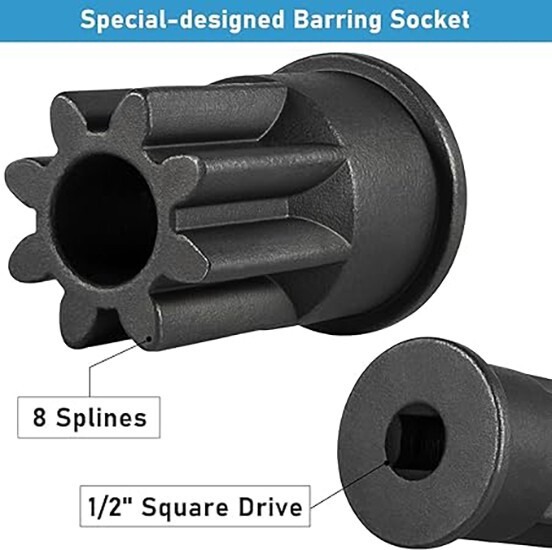 J-38587-A Engine Barring Socket Turning Tool Alt. for CAT 3200/3406/C13 ...