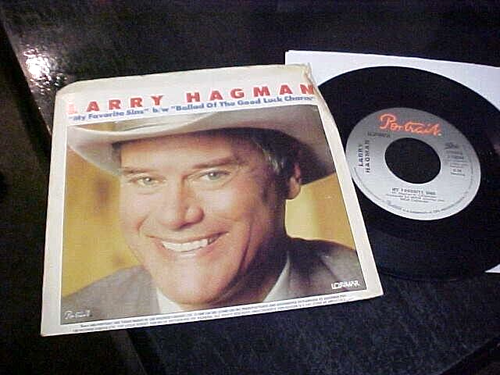 LARRY HAGMAN 45 Portrait 1980's TV POP Dallas GOOD LUCK CHARM - sins PS ...