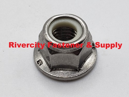 (50) M6-1.0 Flange Stop Lock Nut Nylon Insert Stainless DIN 6926 6mm ...