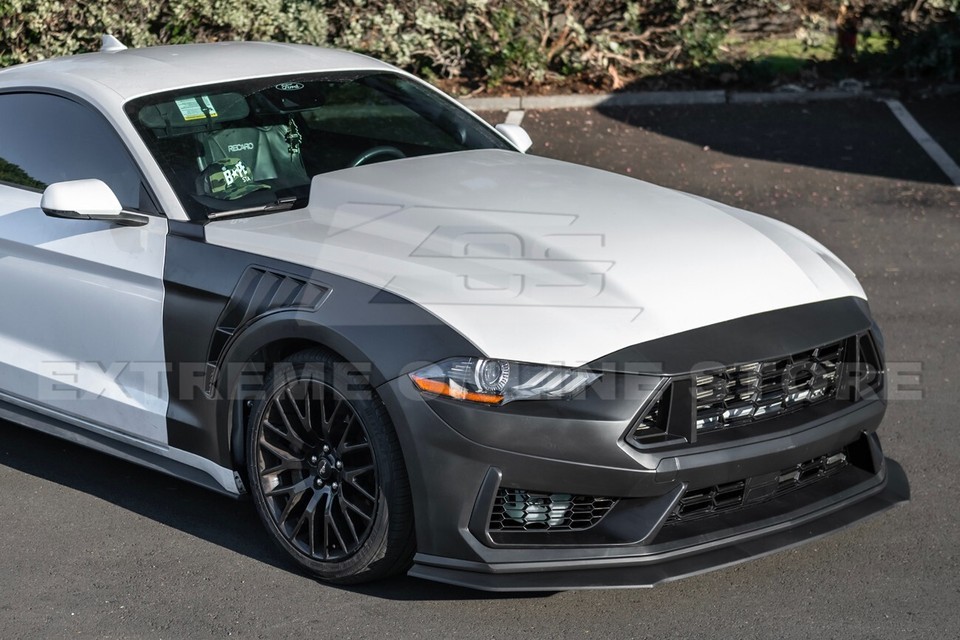 For 18-23 Ford Mustang | GT500 KR Style Steel Matte Black Front Vented ...