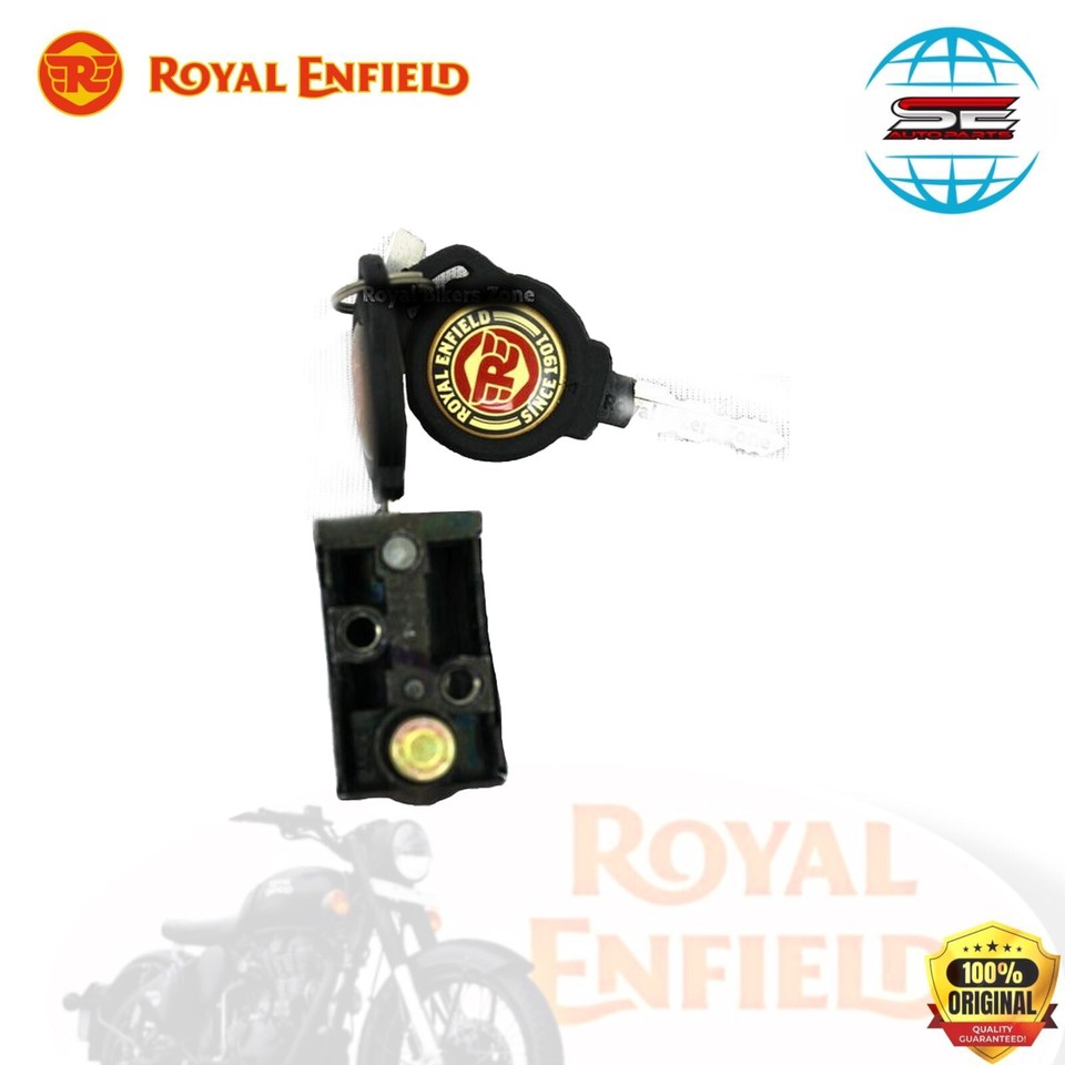 Royal Enfield steering lock assembly with keys for classic 500 bullet ...