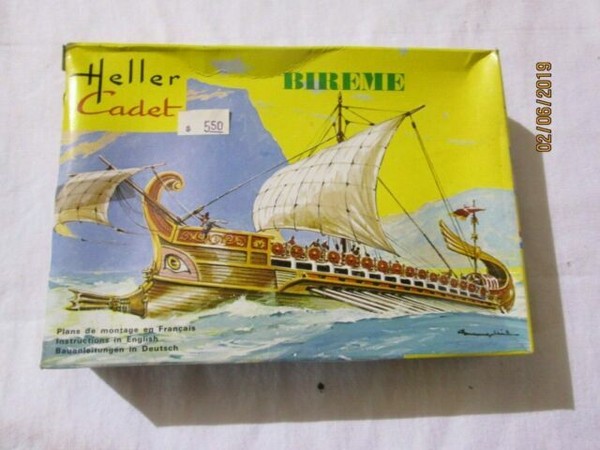 Vintage Aurora Heller 1977 Bireme Imperator Roman Warship 1/75 Scale ...