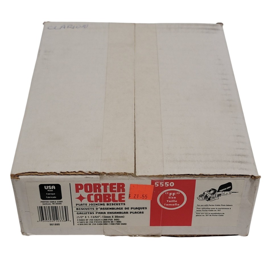 Porter Cable Plate Joining Biscuits 1000pk Size "FF" 13mm X 30mm NEW ...