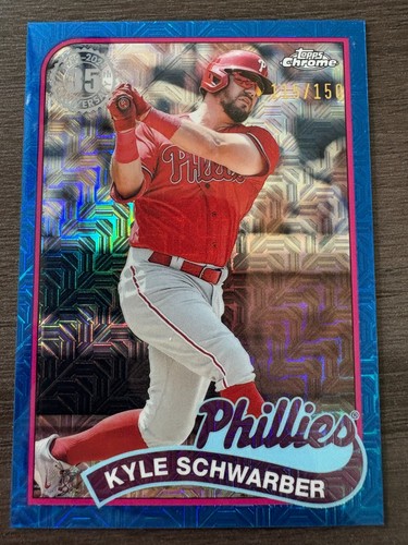 2024 Topps Silver Pack Kyle Schwarber 1989 cromo mojo refractor azul ...