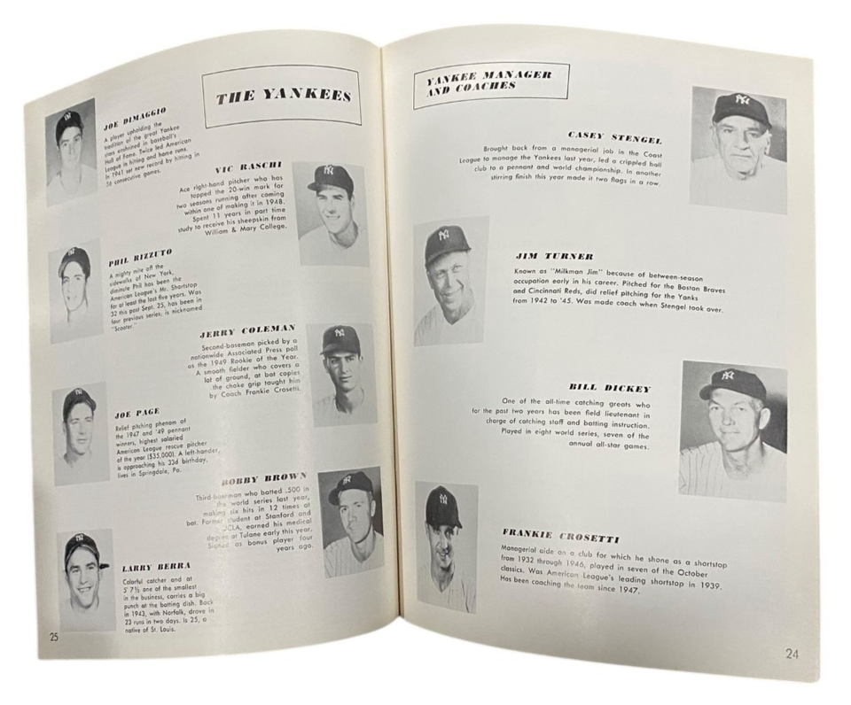 Phillies Vs Yankees World Series 1950 Program 1980 Reprint MLB Baseball ...