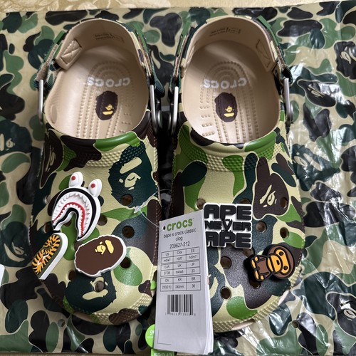 Bape x Crocs Green Camo (CHAI) Size 5M/7W - IN HAND - SHIPS ASAP - A ...