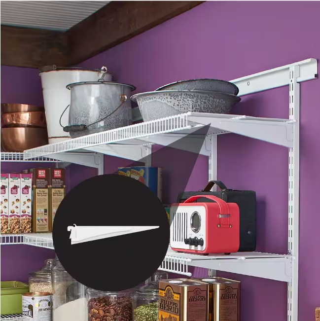 ClosetMaid Shelf Track Bracket 12 in. Adjustable White for Wire ...