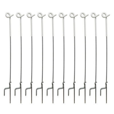 10x Electric Fence Pigtail Post 105cm Heavy Duty 6mm Round Steel w ...