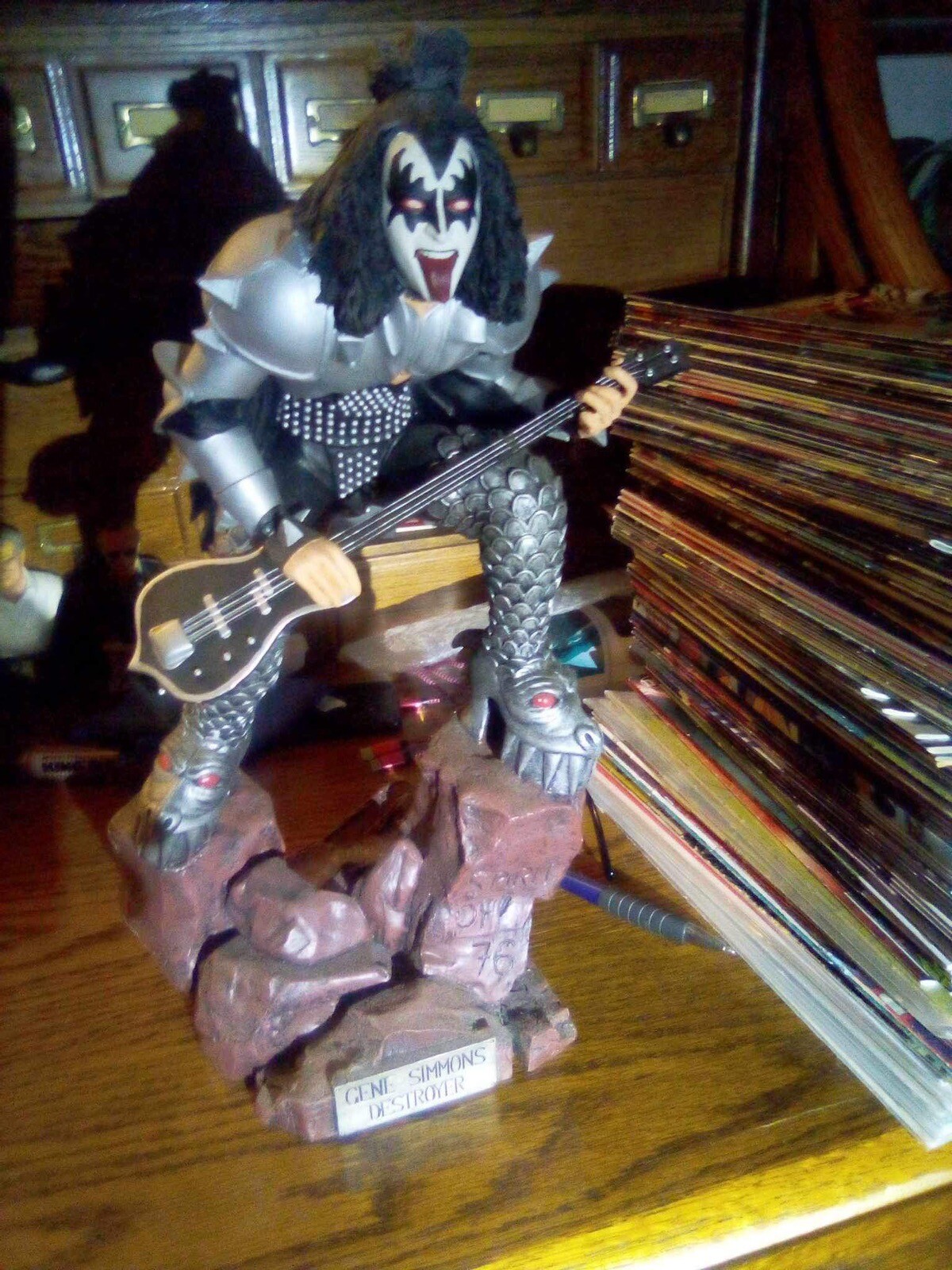 2002 KISS Destroyer Era Gene Simmons Statue Cold Cast Figurine #05114/ ...