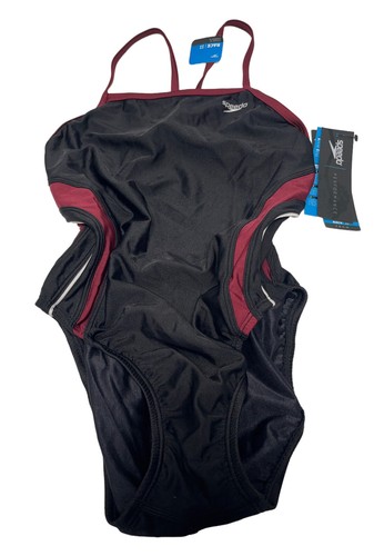 Speedo Black/Maroon One Piece Bathing Suit Women’s Size 32 NEW NWT RACE ...