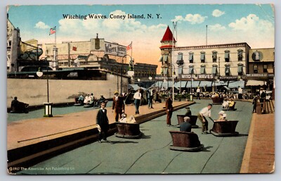 Witching Waves Coney Island New York NY c1920 Postcard | eBay