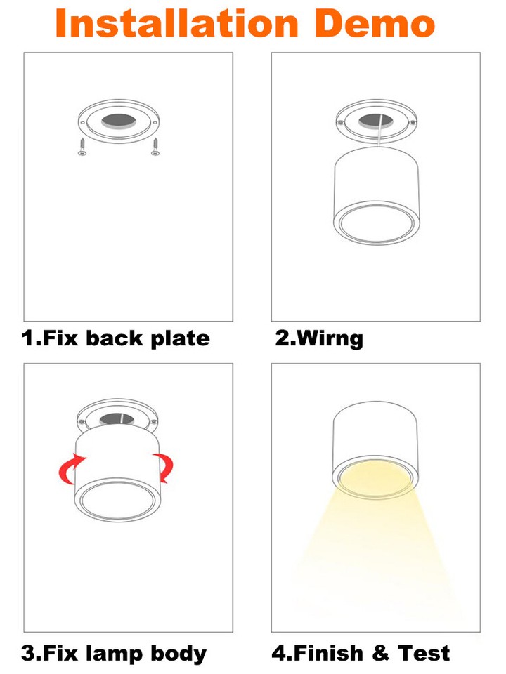 2 x LED COB Mini Spotlight Narrow Beam Angle 3°8°15° Light Ceiling Lamp ...