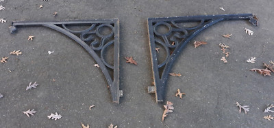 Pair Antique Large Cast Iron Balcony Brackets Architectural Salvage ...
