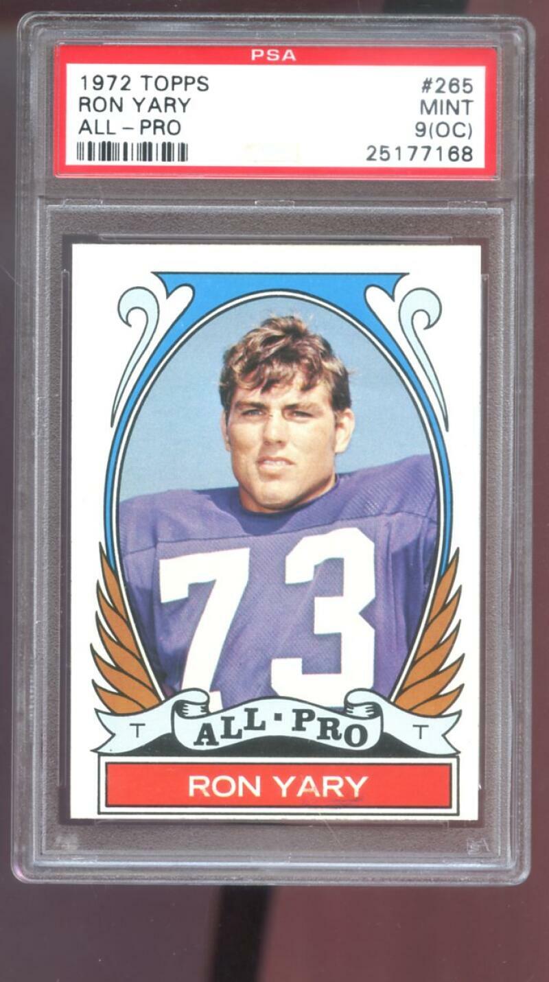 1972 Topps #265 Ron Yary PSA 9 (OC) Graded Football Card HIGH NUMBER ...