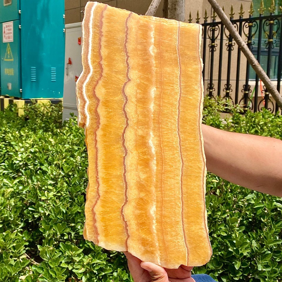 5.5LB - Yellow Calcite Slice - Rare Natural Crystal Specimen Display | eBay