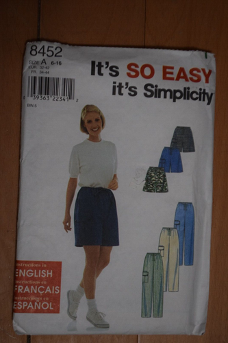 SIMPLICITY PATTERN 8452 Misses Pants Shorts Sz 6-16 Uncut | eBay