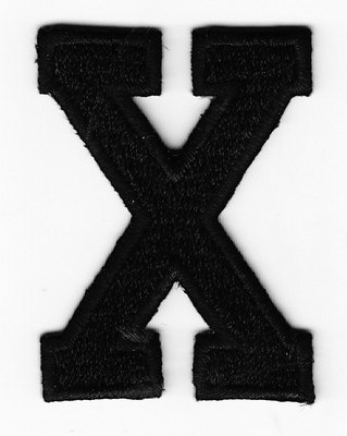 BLACK BLOCK LETTER "X" (1 7/8") - Iron On Embroidered Applique Patch | eBay