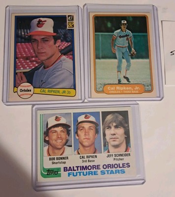 (3) 1982 Cal Ripken Jr. Rookie Card (RC) Lot Topps Fleer & Donruss ...