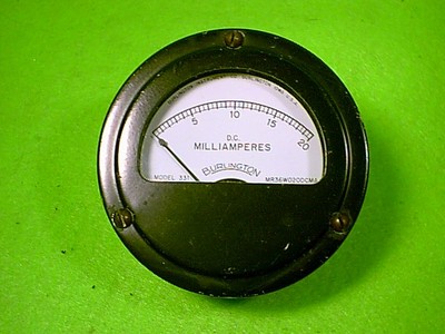 VINTAGE BURLINGTON DC MILLIAMPERES MODEL 331 GAUGE GAGE 0-20 CB HAM ...