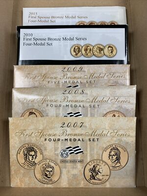 First Spouse Bronze Medal Medal Set US Mint Lot Of 2007, 2008, 2009 ...