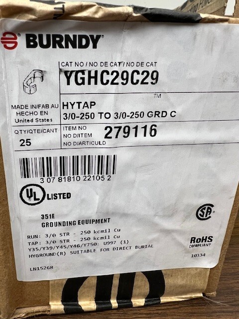 LOT of 10, Burndy YGHC29C29 Hytap Connector | eBay