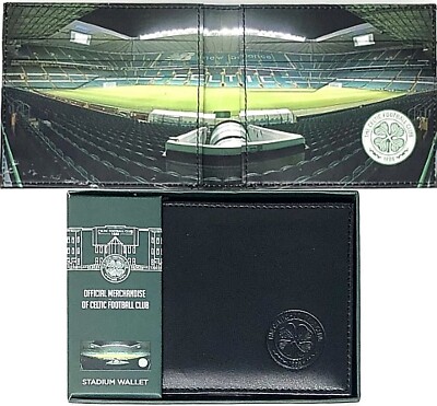 CELTIC FC REAL LEATHER FOOTBALL SPORTS TEAM MONEY STADIUM WALLET PURSE ...