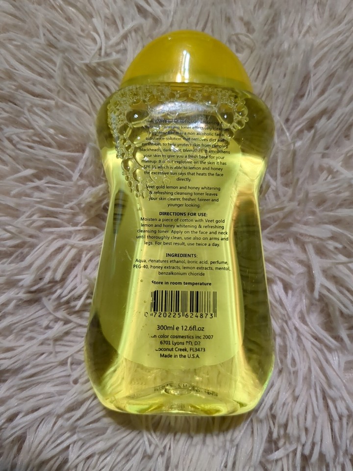 Veet Gold Lemon Honey Whitening Cleansing Refreshing Toner Spf 15 | eBay