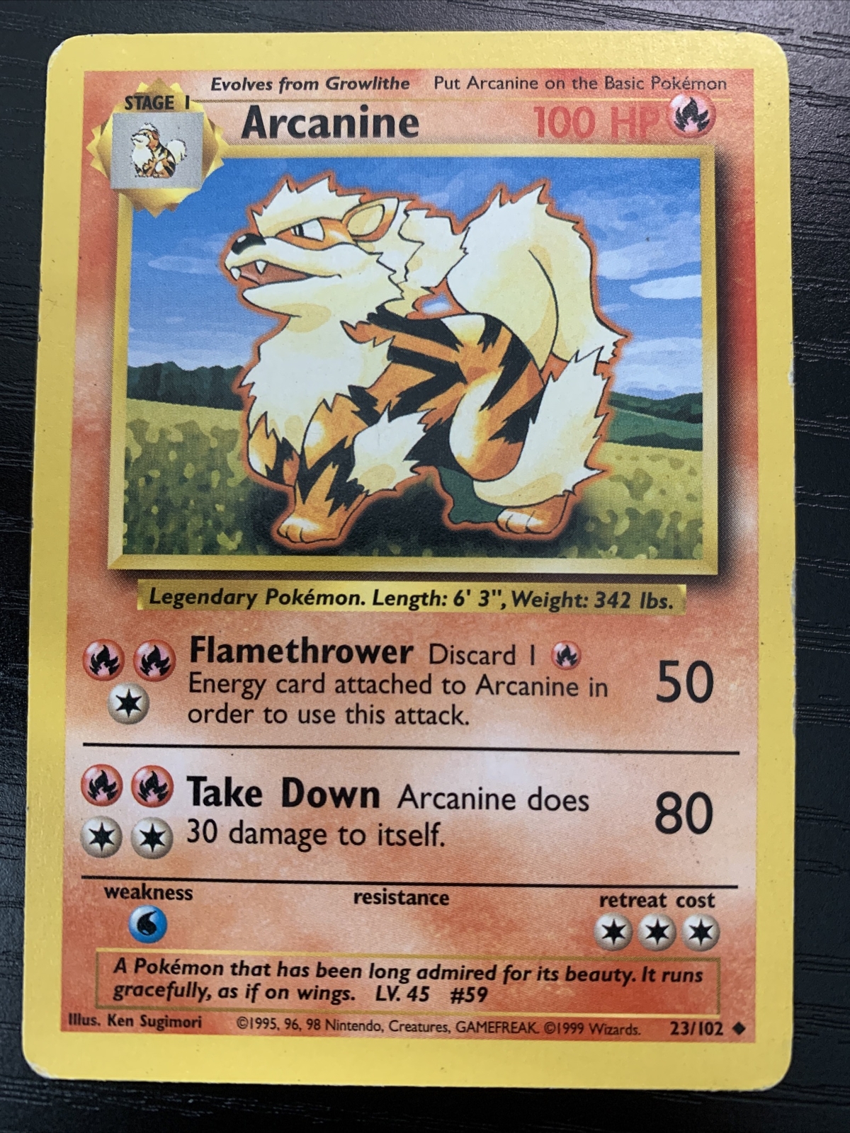 Pokémon TCG Arcanine Base Set 23/102 Regular Unlimited Uncommon | eBay