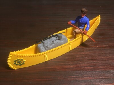 Timpo Trapper - Rare Orange Canoe - Davy Crockett - Wild West - 1970's ...