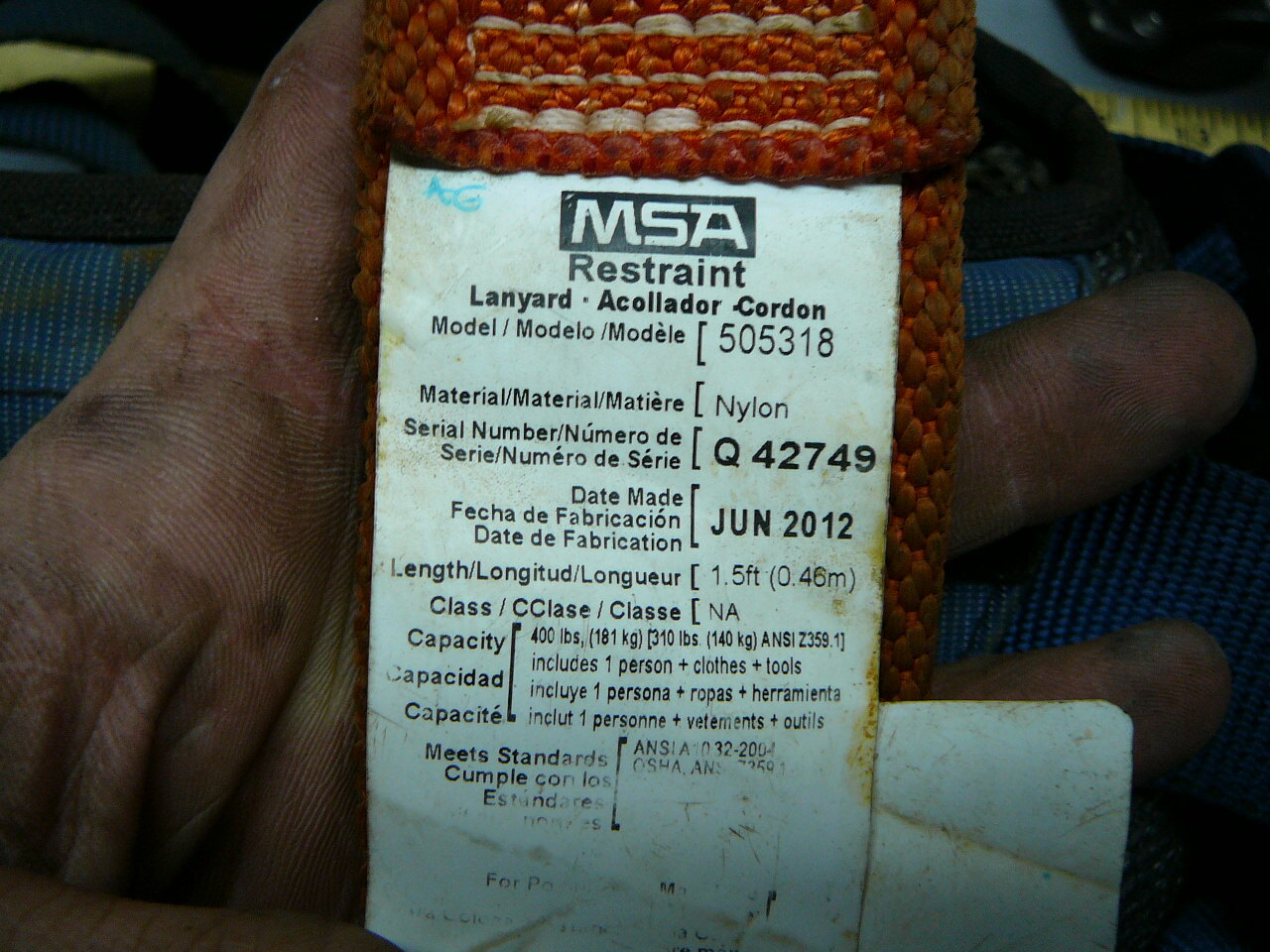 SALA iSAFE INTELLIGENT EXOFIT XP SAFETY HARNESS W/MSA LANYARD RESTRAINT ...