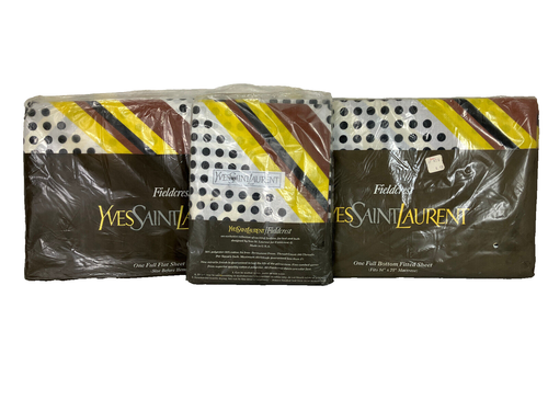Vintage YSL Yves Saint Laurent Fieldcrest Sheet Set Full 2 Pillow 1 ...