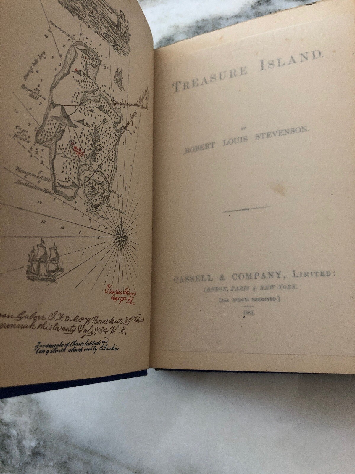 1883 Treasure Island, Robert Louis Stevenson first edition, 1st ...