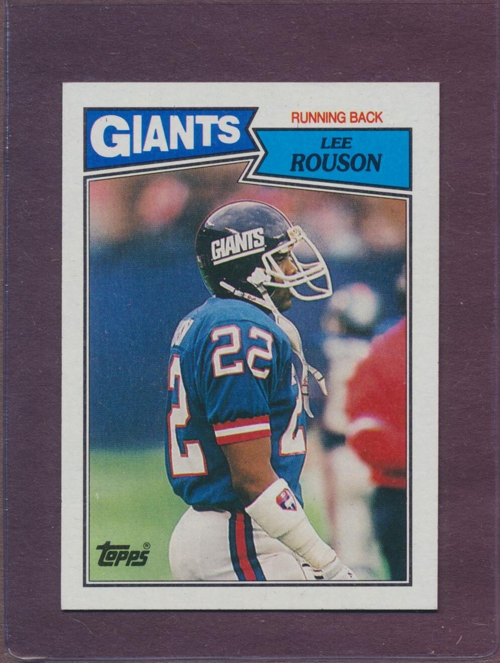 1987 Topps Lee Rouson #13 RC New York Giants Rookie MINT DEAD CENTERED ...