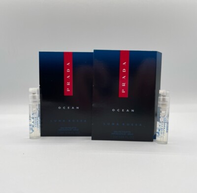 2x OCEAN LUNA ROSSA by Prada Eau de Toilette Carded Sample for MEN ...
